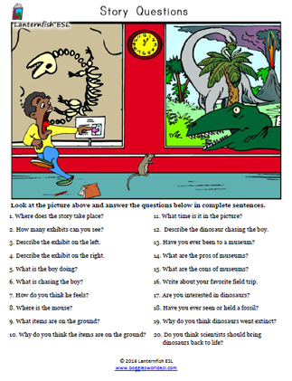 Story Questions: The Dinosaur Museum