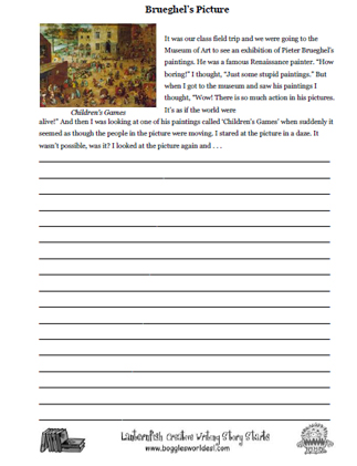 Brueghel's Painting Creative Writing Worksheet