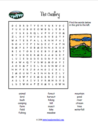 Country Life Word Search