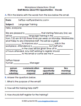 Notification of Professional Development Opportunities Workplace ...